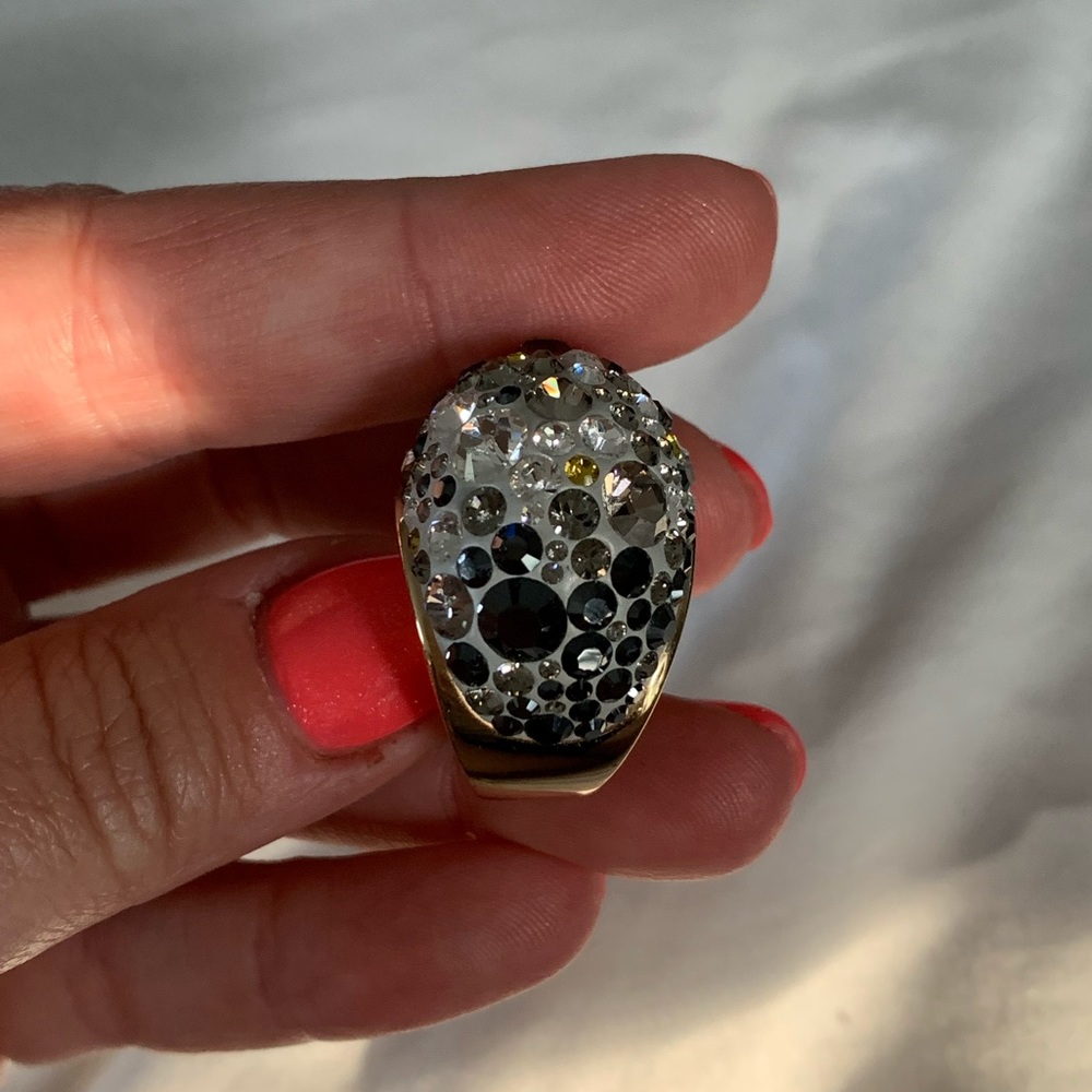 Swarovski Gold Pave Crystal Ring - Gem